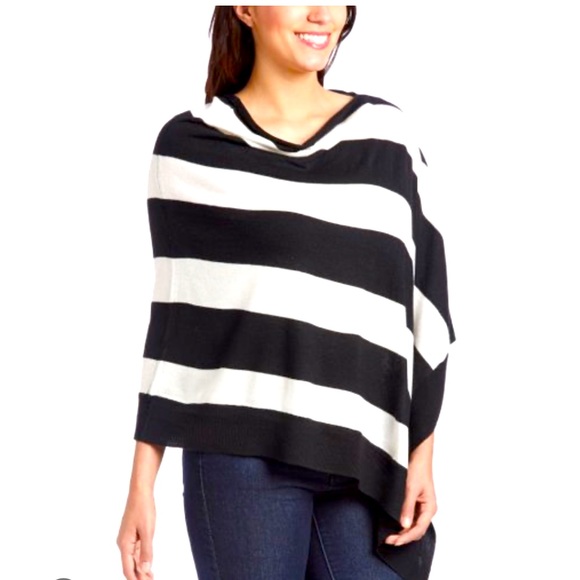 Kerisma | Sweaters | Kerisma Black And White Striped Eden Poncho Os ...